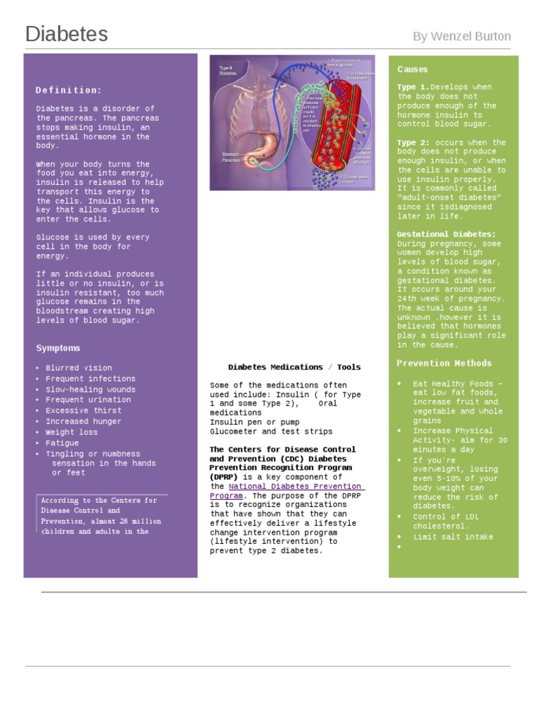 Diabetes Fact Page | PDF | Diabetes Mellitus | Insulin