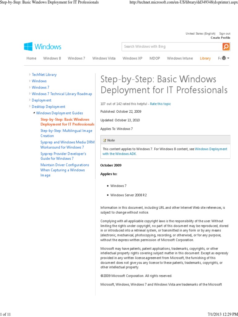 Step-By-Step - Basic Windows Deployment For IT Professionals | PDF ...