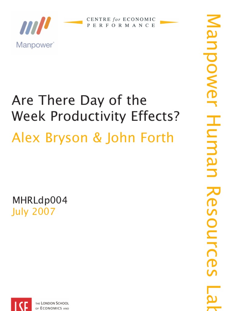 Are There Day of The Week Productivity Effects? Alex Bryson | PDF ...