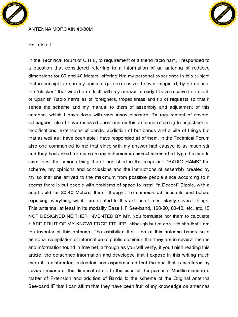 Antena 80 40 Morgain | PDF | Antenna (Radio) | Telecommunications