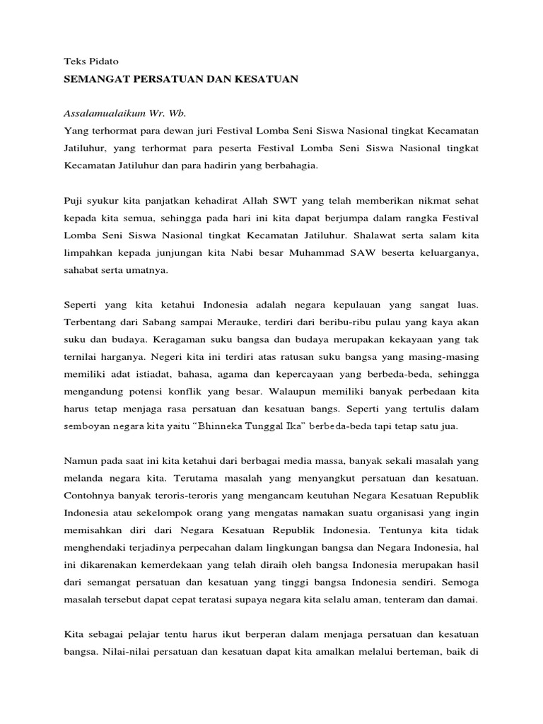 Teks Pidato O2SN | PDF