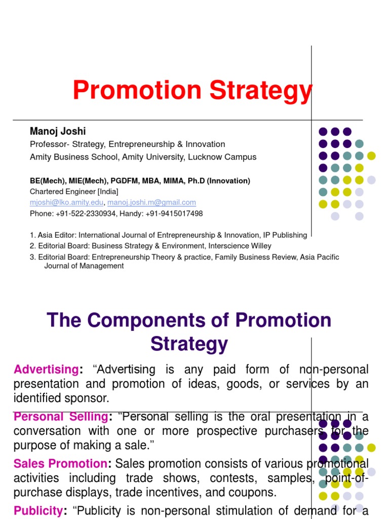 Ch.-15 (Promotion Strategy) MBA Gen I 2009 | PDF | Sales | Strategic ...