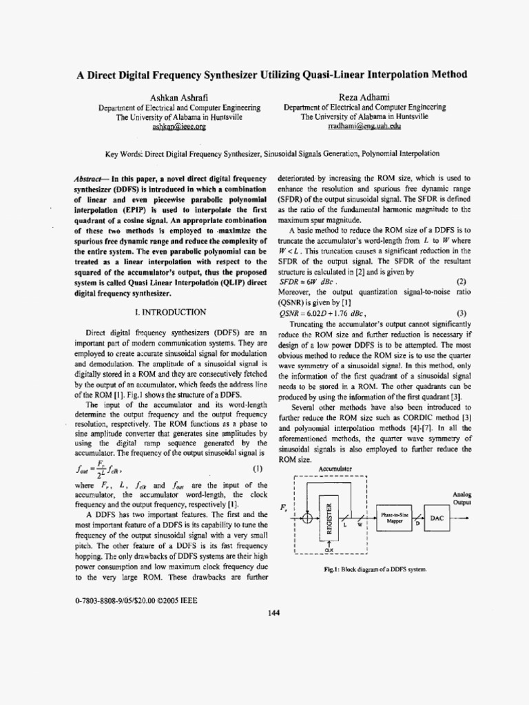 A Direct Digital Frequency Synthesizer Utilizing Quasi-Linear ...
