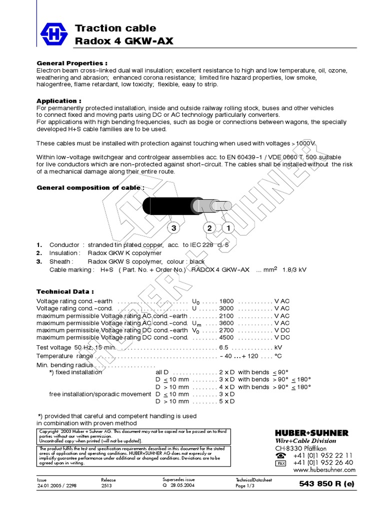 Radox 4 GKW - AX Traction Cable | Download Free PDF | Cable | Insulator (Electricity)
