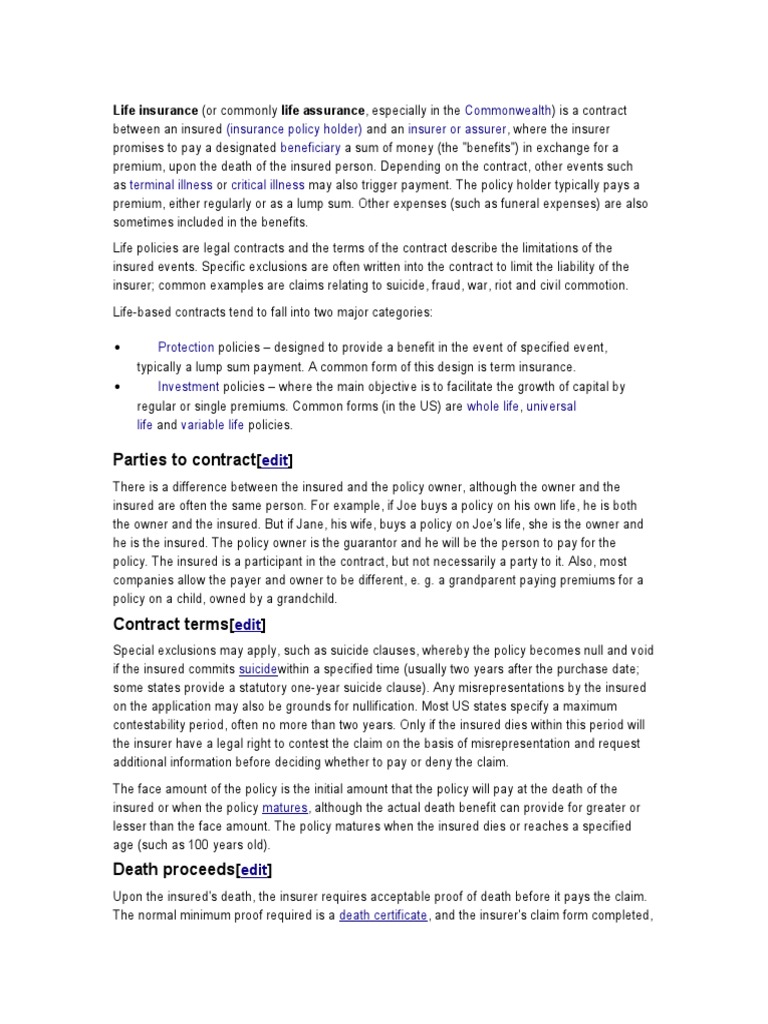 Parties To Contract | PDF | Life Insurance | Insurance