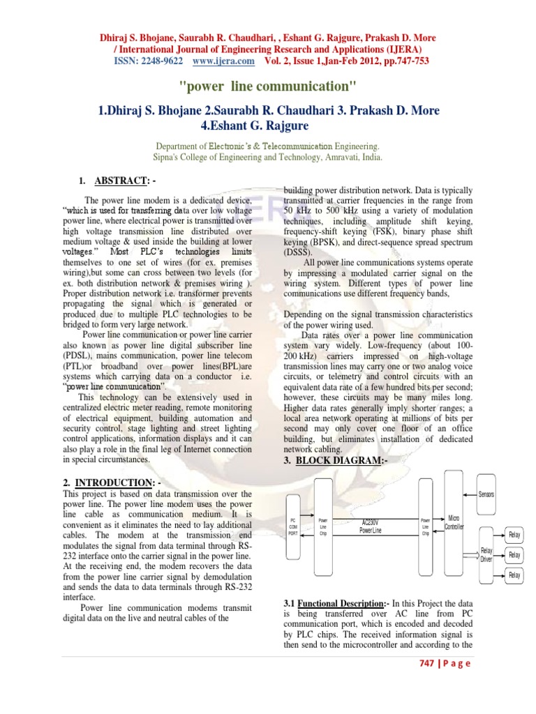 Power Line Communication Modem Overview | PDF | Electric Power ...