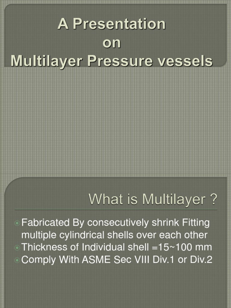 Multilayer Pressure Vessel | PDF