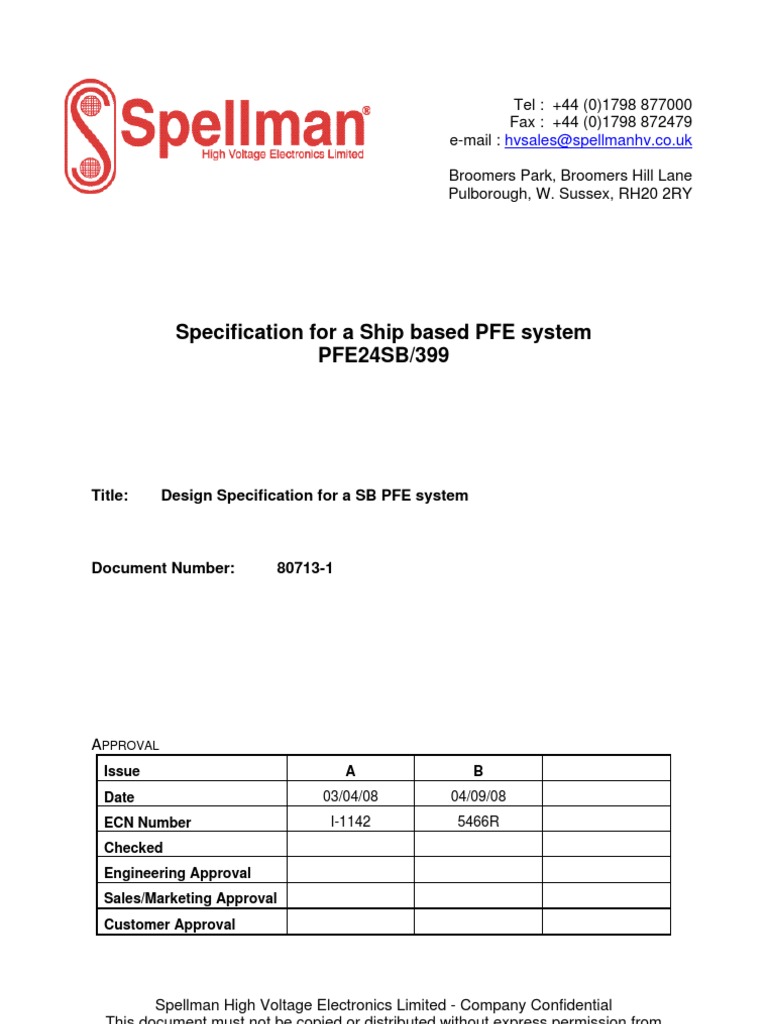 Ship Based Pfe Spec | PDF | Amplifier | Power Supply