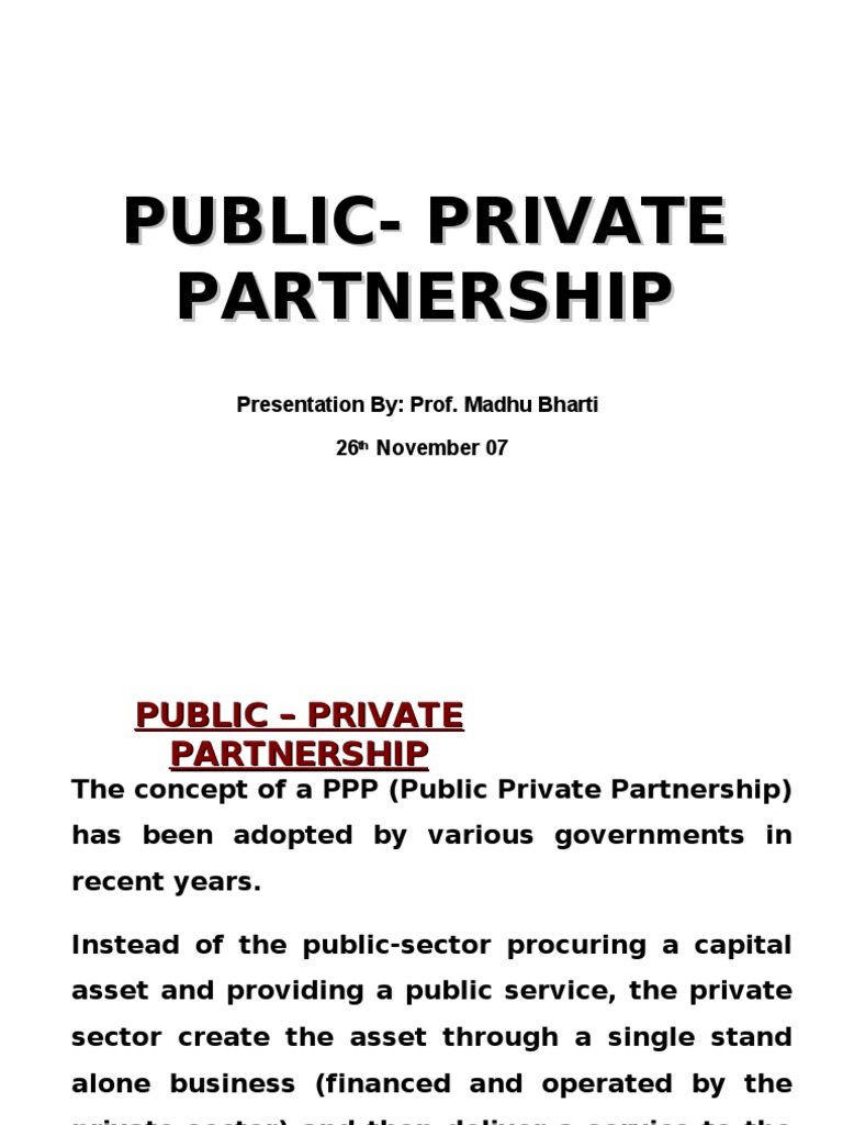 Public - Private Partnership | PDF | Public–Private Partnership | Economies