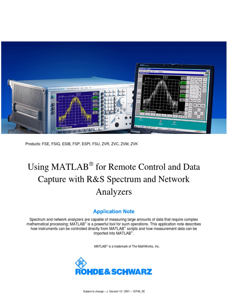 Using MATLAB For Remote Control and Data Capture With R&S Spectrum and Network Analyzers | PDF ...