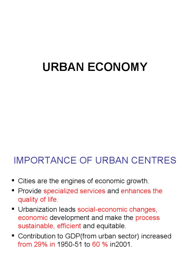 Urban Economics | PDF | Informal Sector | Employment