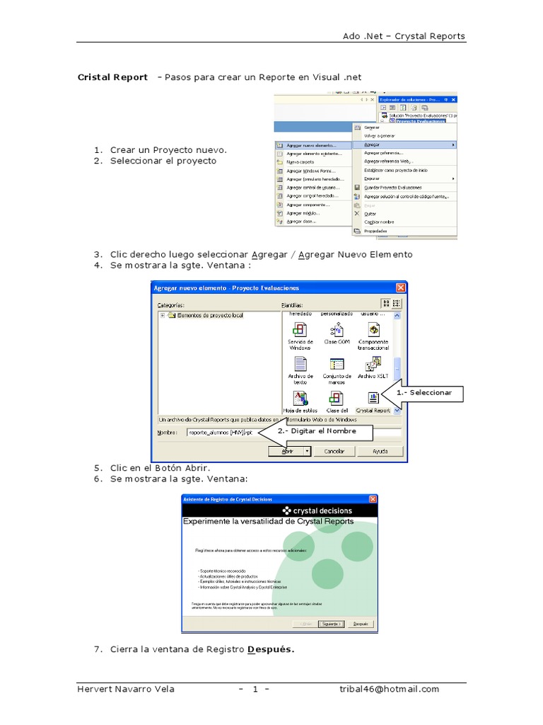 Manual de Cristal Report | PDF | Active X Data Objects | Ventana (informática)