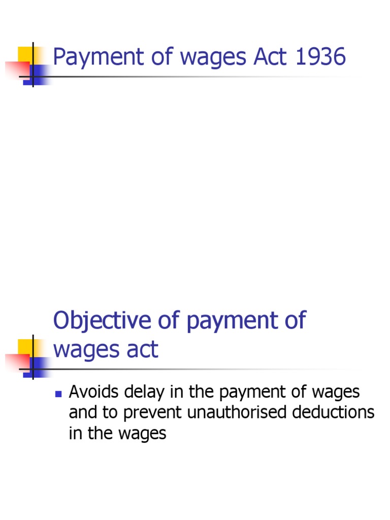 Payment of Wages Act 1936 | PDF