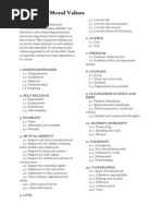 List of Moral Values For Lesson Planning | PDF | Love | Morality