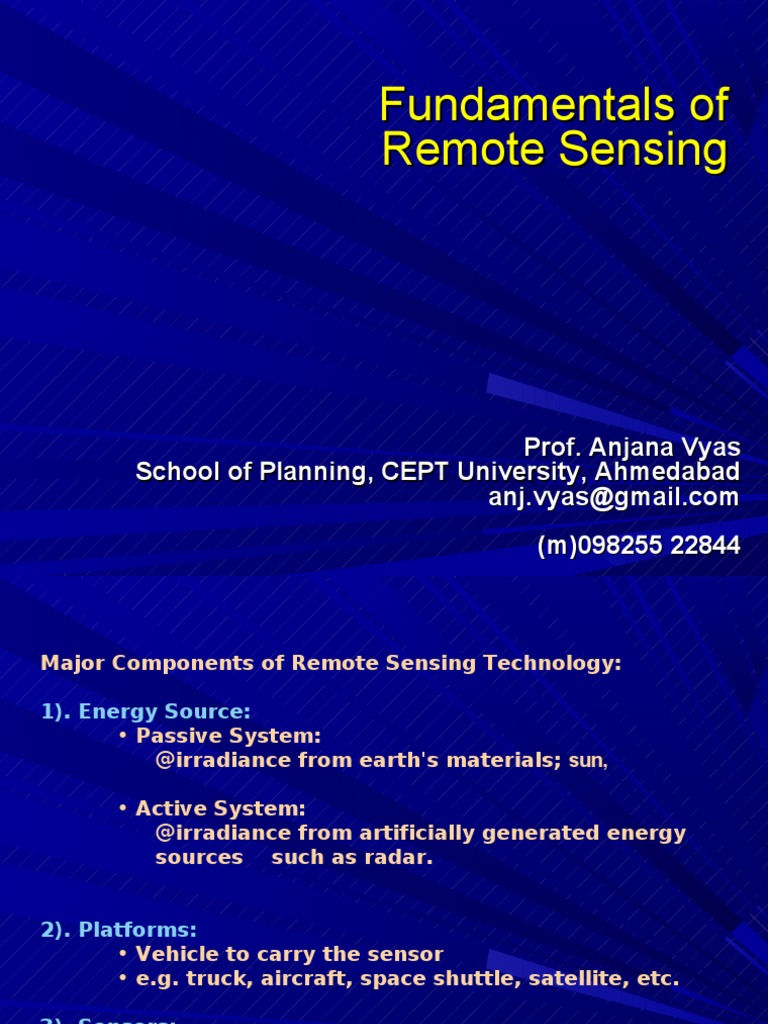 1 Basics of Remote Sensing | PDF | Remote Sensing | Image Resolution