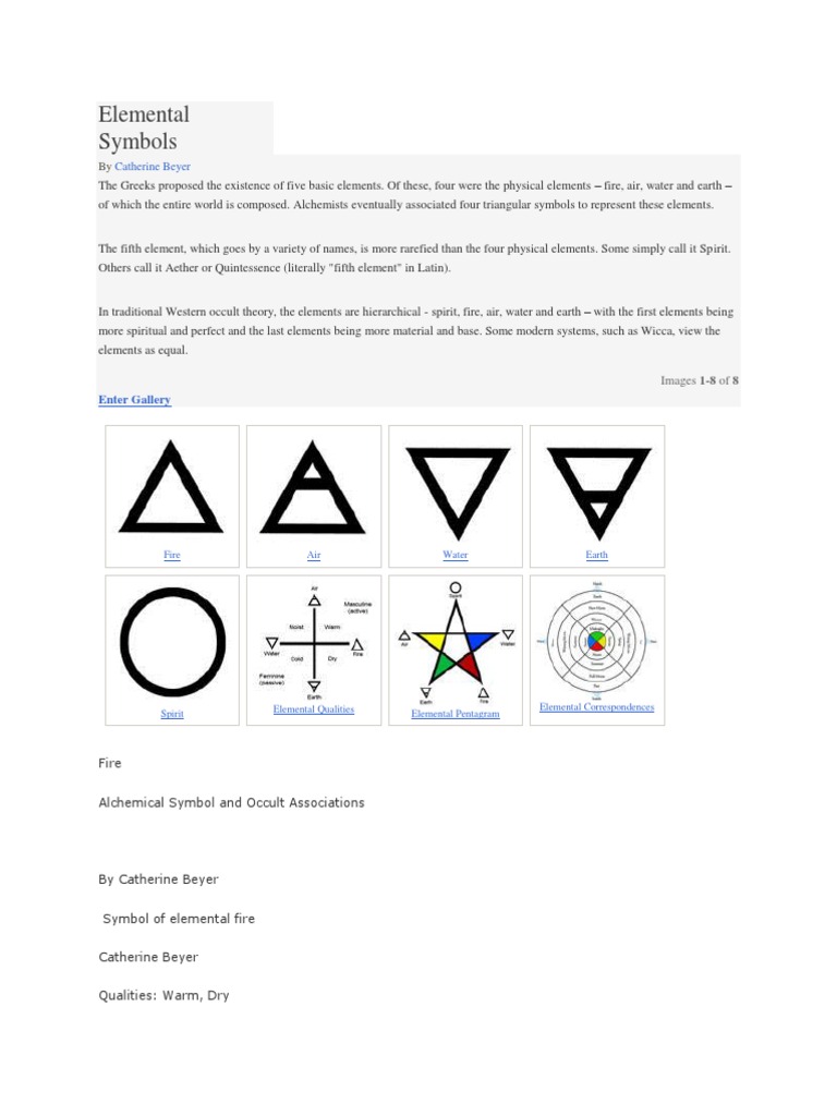 Elemental Symbols | PDF | Esotericism | Science