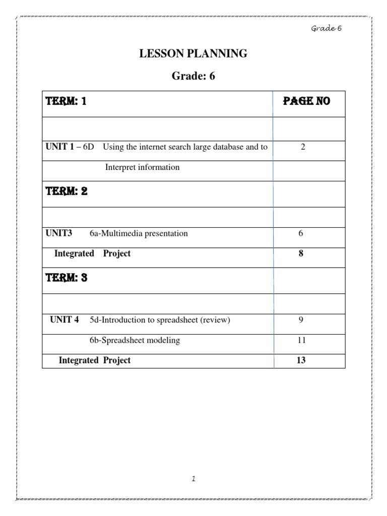 Grade 6 | PDF | Spreadsheet | Hyperlink