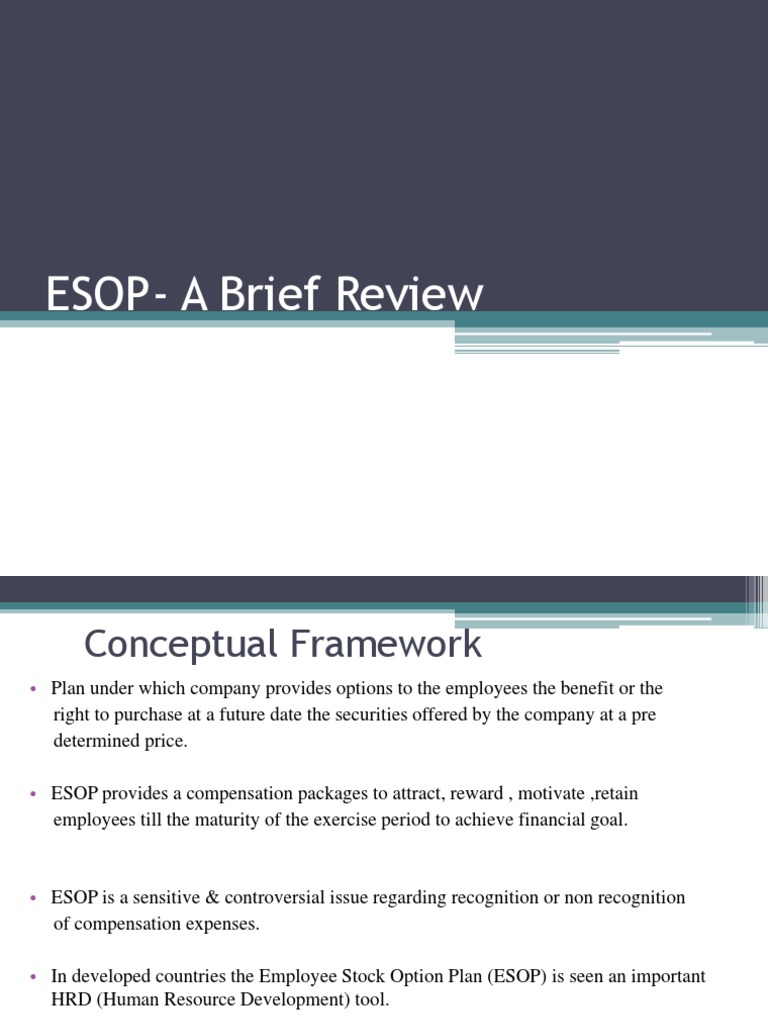 ESOP | PDF | Employee Stock Ownership Plan | Employee Stock Option