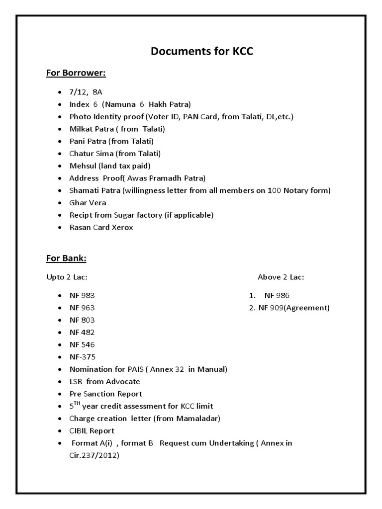 Documents For KCC | PDF