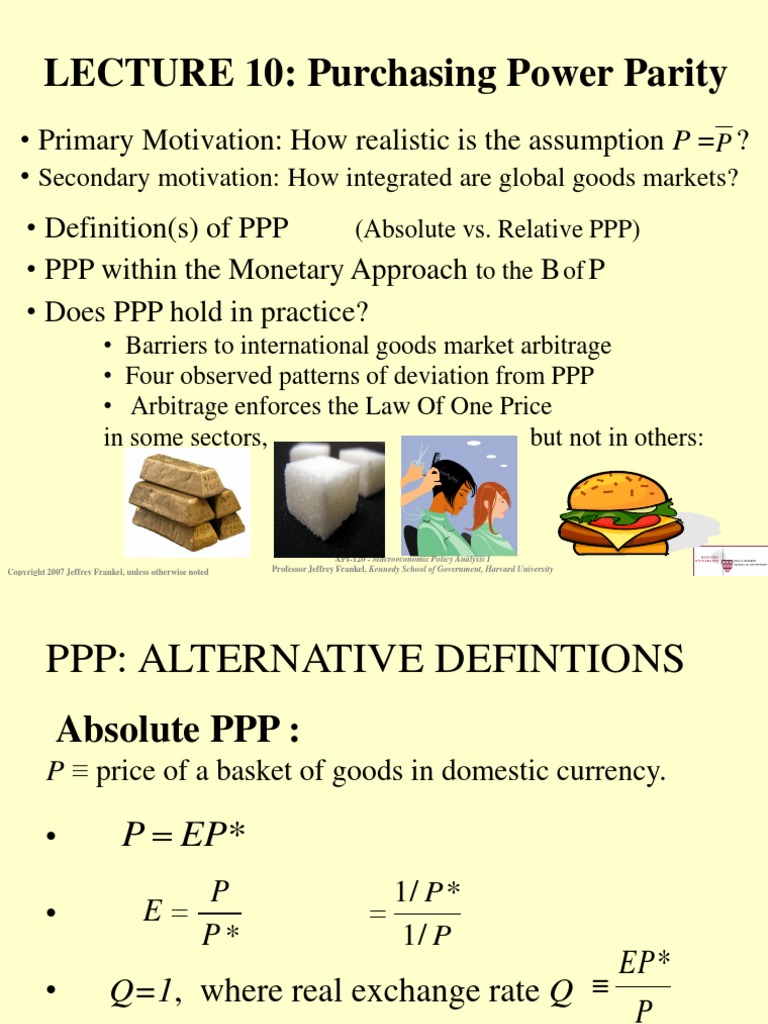 LECTURE 10: Purchasing Power Parity | PDF | Purchasing Power Parity ...