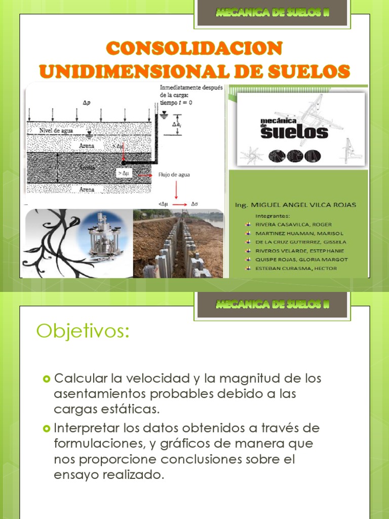 Consolidacion Unidimensional de Suelos Trabajo (1) | Ciencias fisicas ...