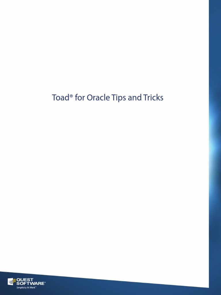 Toad For Oracle Tips and Tricks | PDF