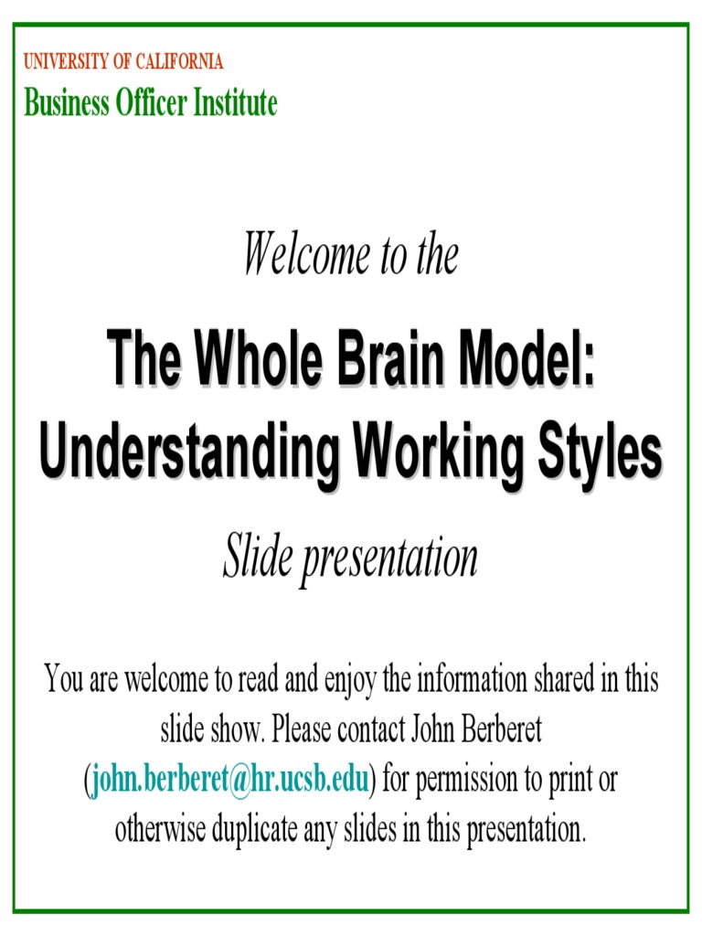 4 Quadrants of The Brain | PDF | Critical Thinking | Thought