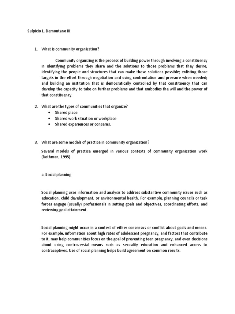 Fundamentals of Community Organizing | PDF | Community | Community ...