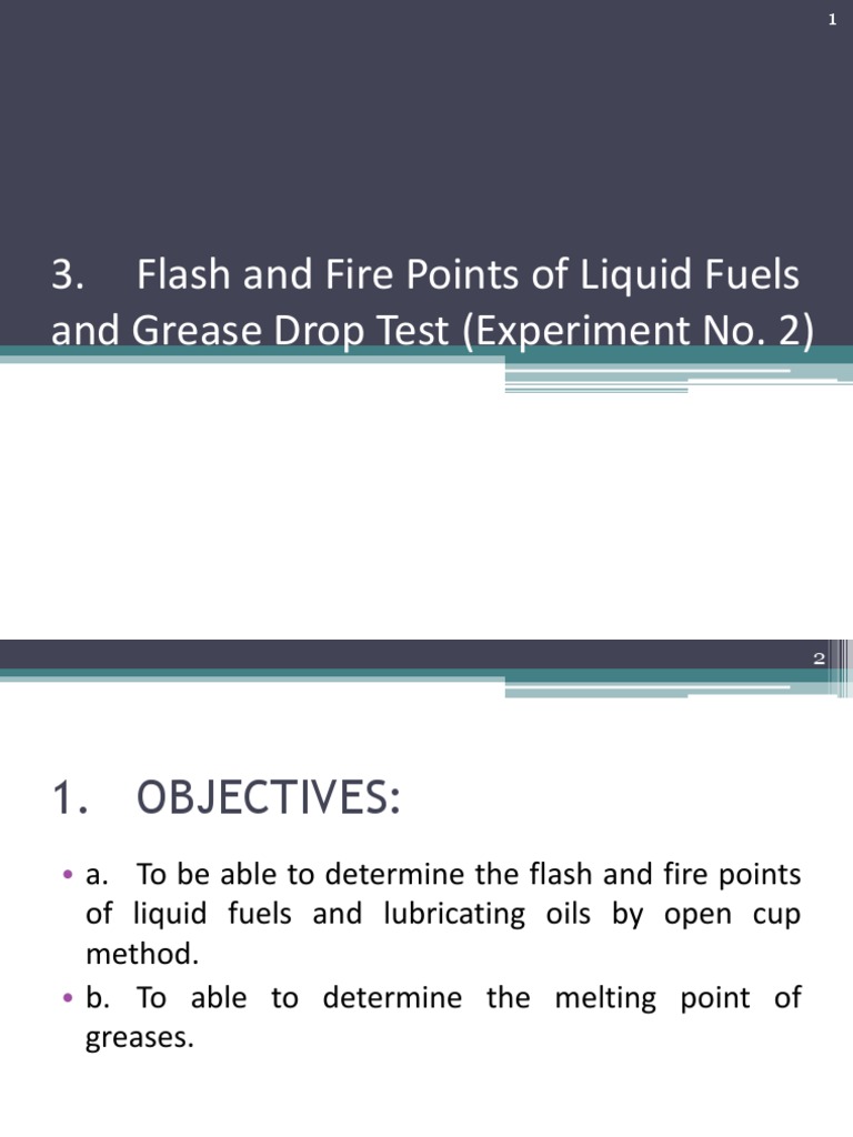 Flash and Fire Points of Liquid Fuels and Grease Drop Test | PDF ...
