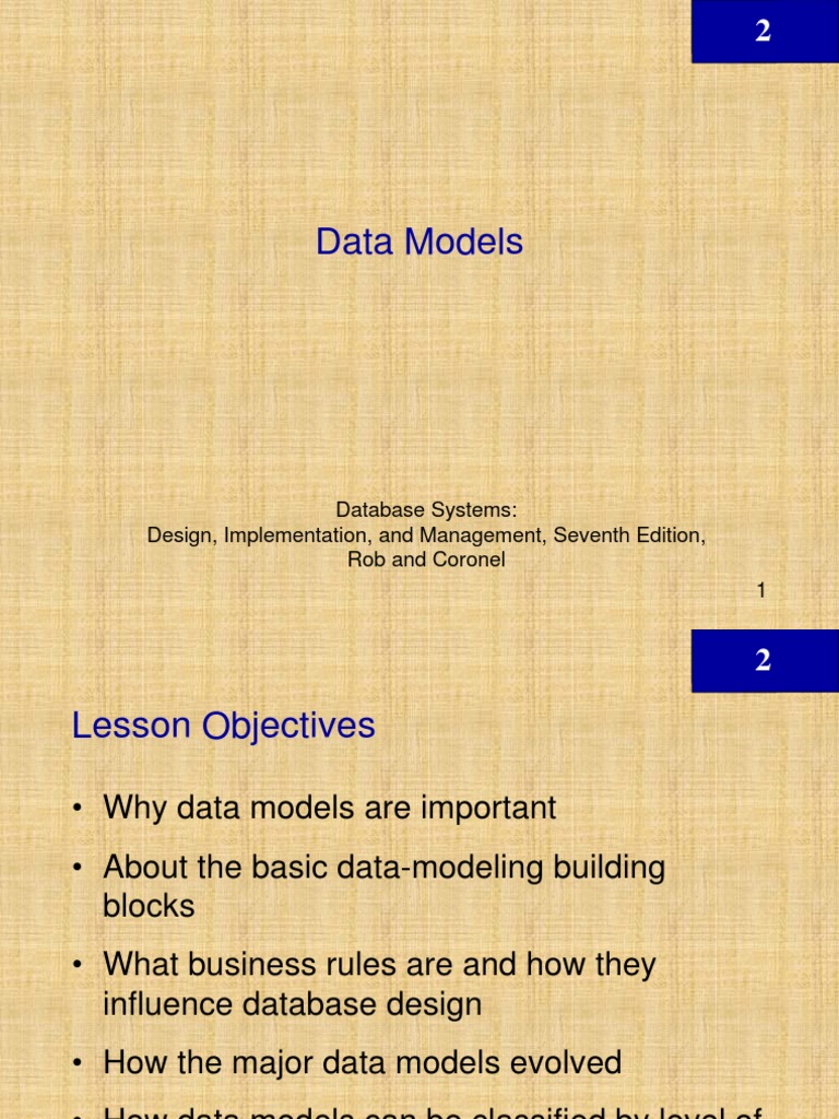 DBMS Chapter 2 - Data Models | PDF | Relational Database | Data Model DBMS Chapter 2 - Data Models | PDF | Relational Database | Data Model