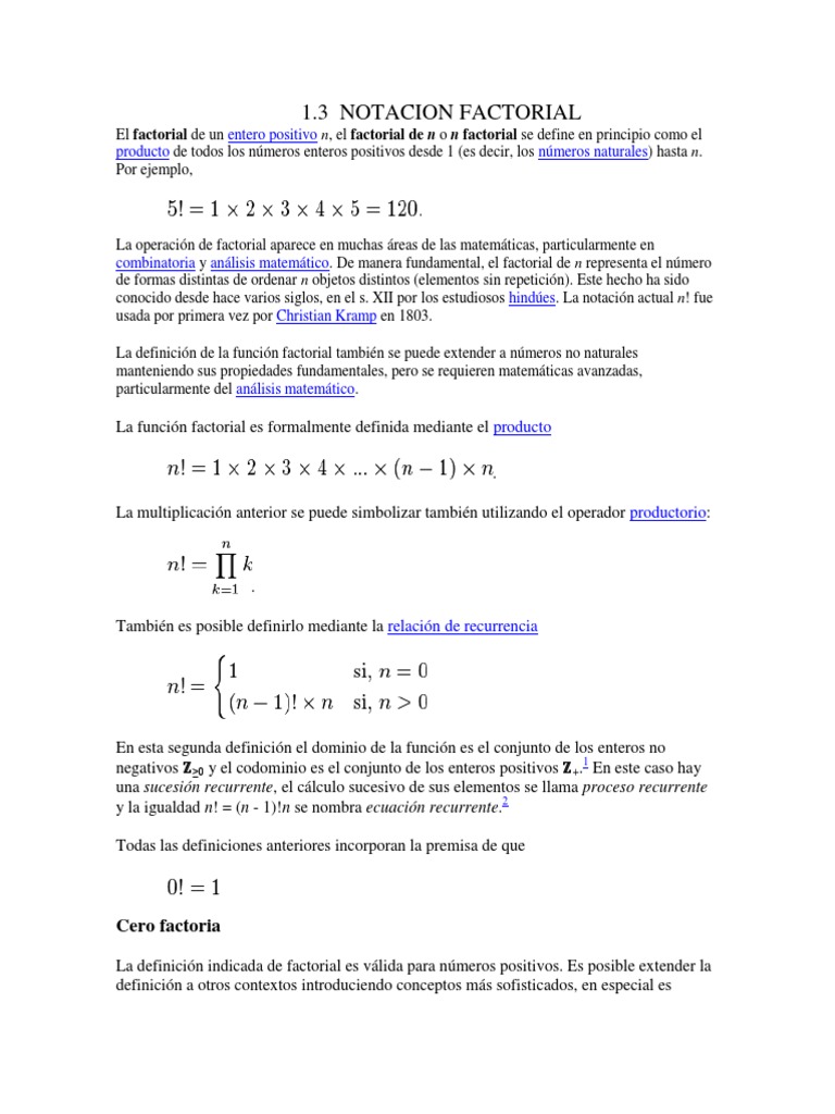 Notacion Factorial | Permutación | Objetos matemáticos