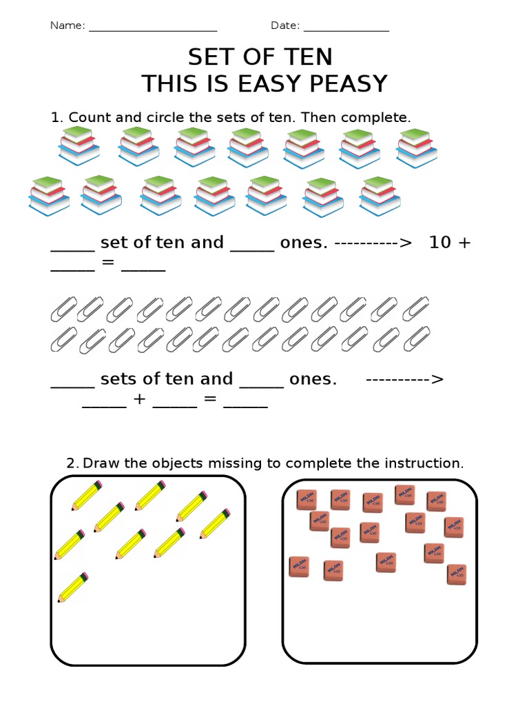 Ten Set Counting Activity | PDF