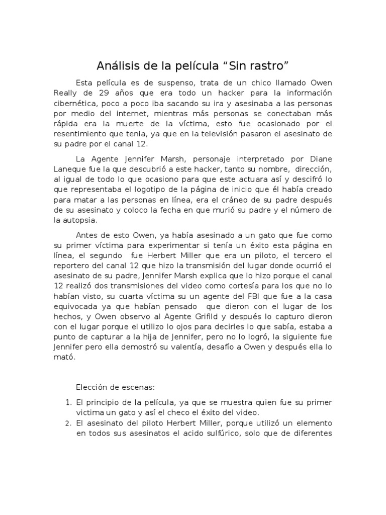 Análisis de La Película | PDF | Ocio