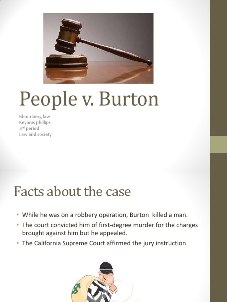 People v. Burton: First-Degree Murder Case | PDF | Politics