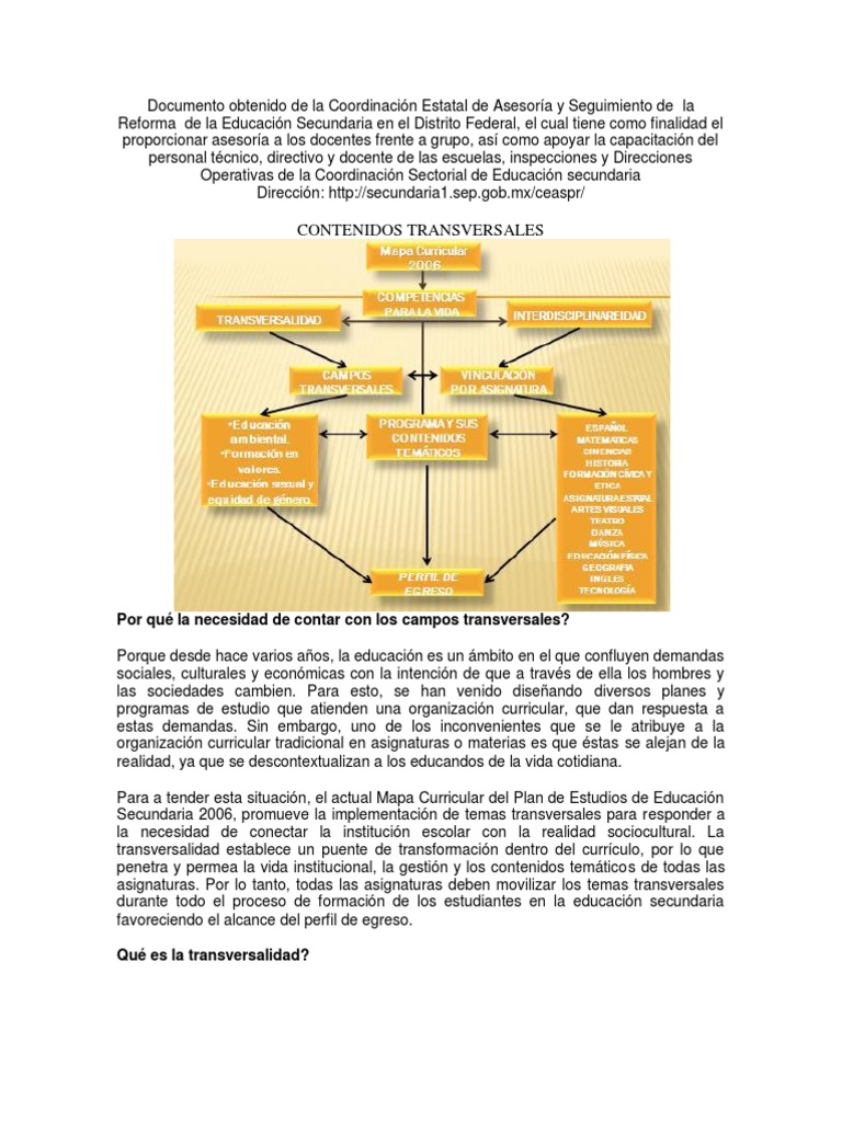 Contenidos Transversales en Educación Secundaria | PDF | Plan de ...