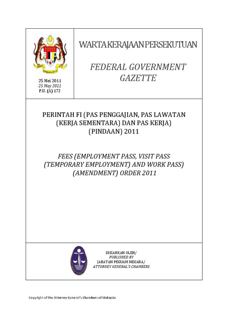 Fees Employment Pass | PDF
