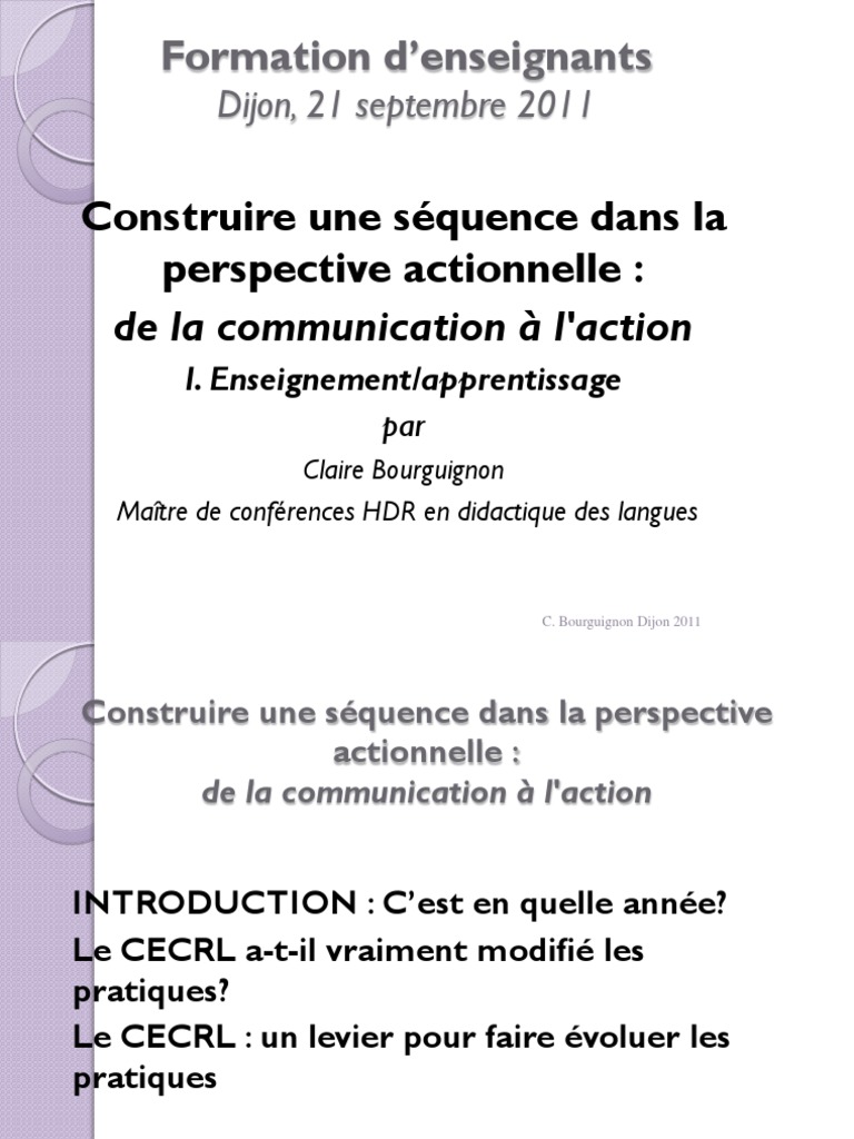 Séquence en approche actionnelle | PDF | Compétence (Ressources humaines) | Cognition