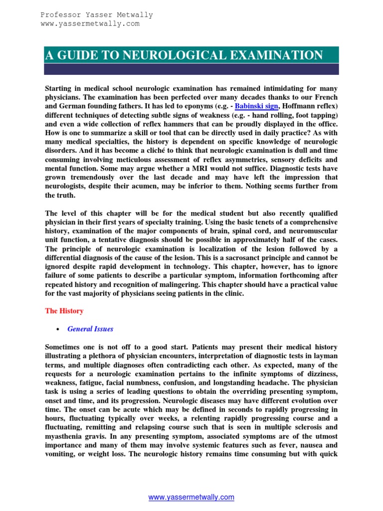 Neurological Examination | PDF | Headache | Anatomical Terms Of Motion