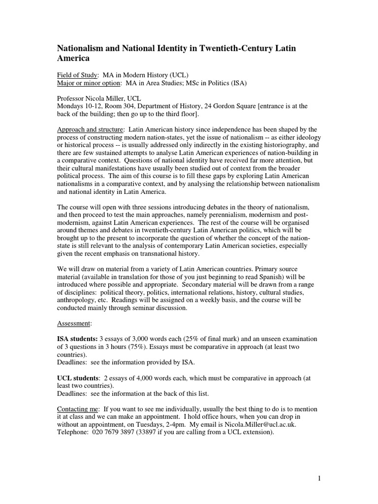 Latin American Nationalism Course | PDF | Postcolonialism | Cuba