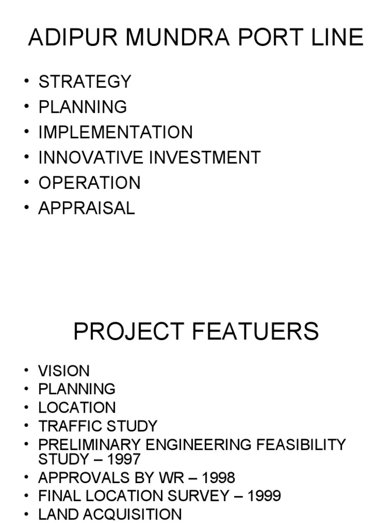 Adipur Mundra Port Line | PDF | Rail Transport | Transport