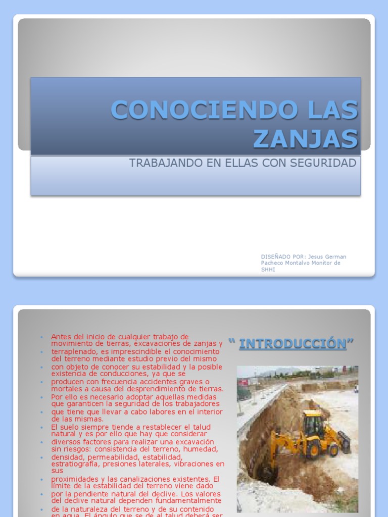 Diapositivas Conociendo Las Zanjas | PDF | Excavación (Arqueología ...