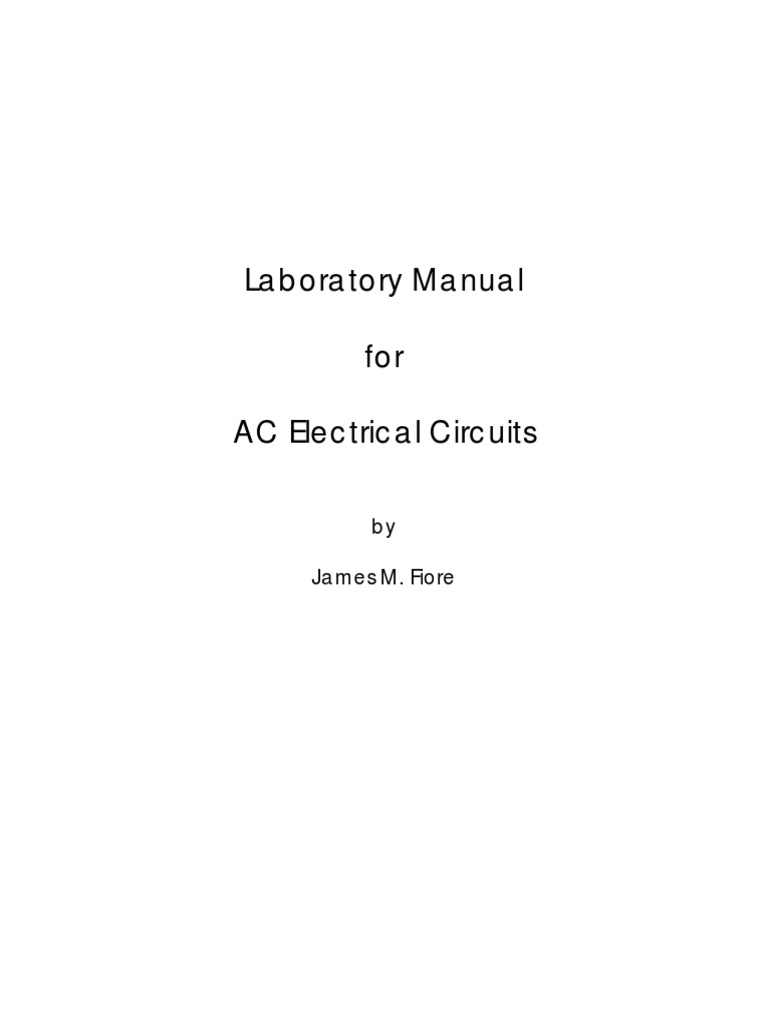 Laboratory Manual For Ac Electrical Circuits | PDF | Electrical ...