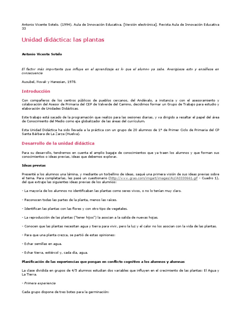 Unidad Didactica Las Plantas | PDF | Plantas | Flores