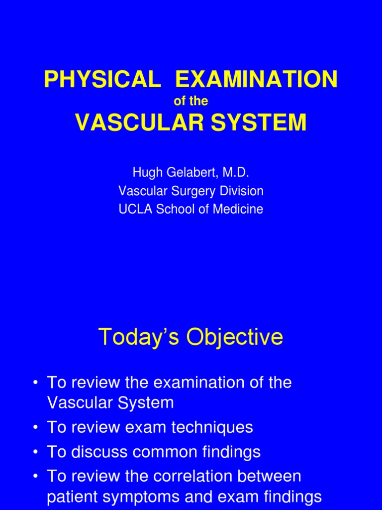 Principles of The Vascular Exam | PDF | Ischemia | Pulse