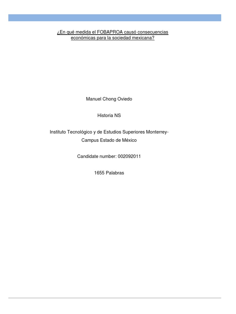 FOBAPROA | PDF | Deuda gubernamental | Deuda