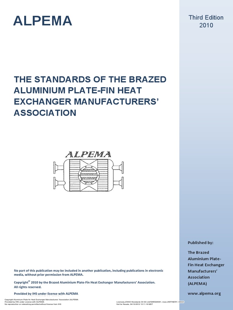 Alpema Standards 3ed 2010 | PDF | Heat Exchanger | Natural Gas