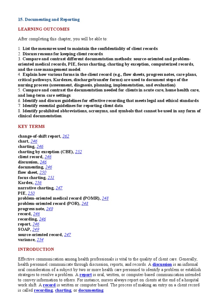 Documenting and Reporting LEARNING OUTCOMES After Completing This ...