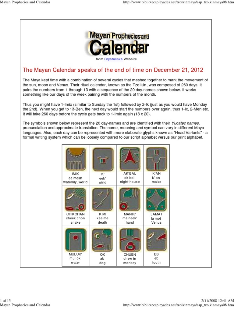 Mayan Prophecies and Calendar | PDF | Maya Civilization | 2012 Phenomenon