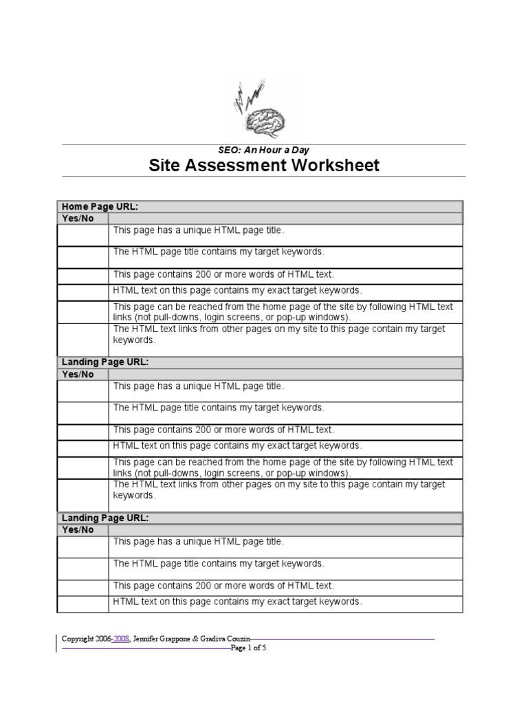 Site Assessment Worksheet | Download Free PDF | Search Engine ...