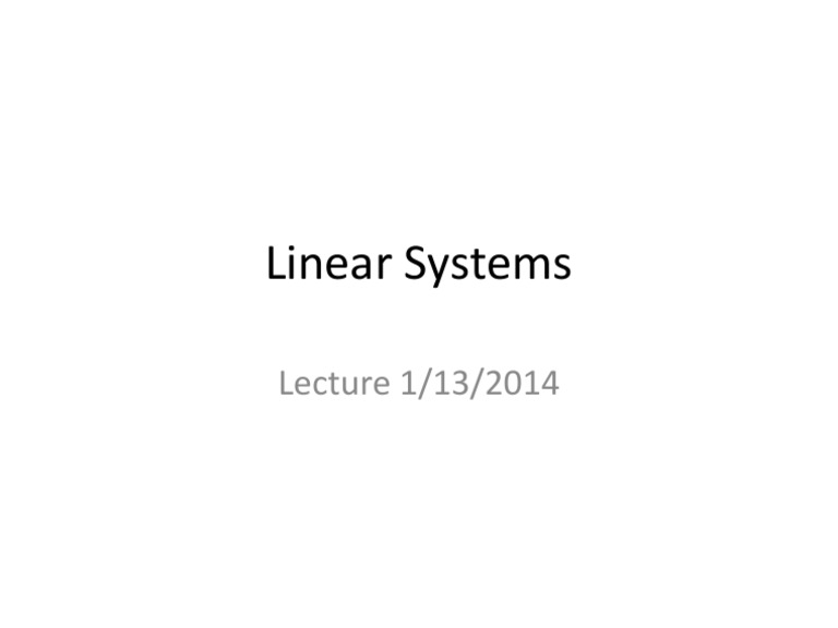 Linear Systems | PDF